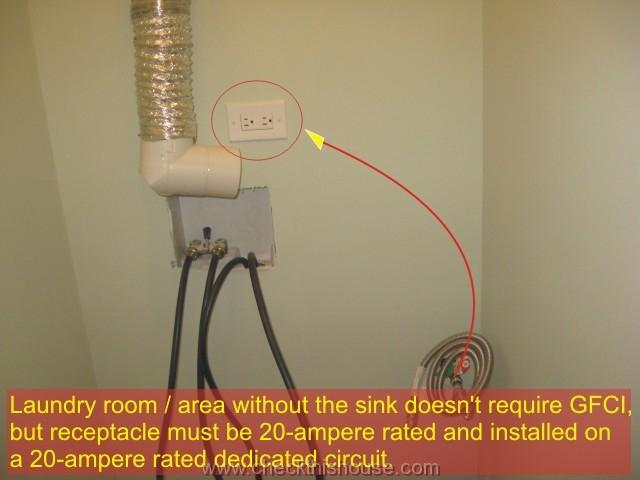 Laundry GFCI Receptacles and Utility / Wet Bar Sinks Areas - CheckThisHouse
